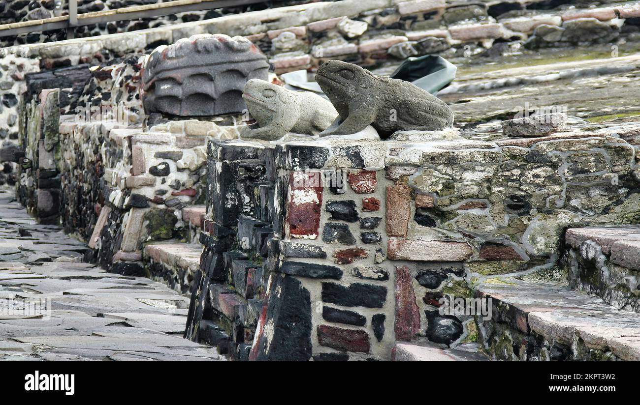 The ruins of the Great Pyramid (or Templo Mayor) the main temple of ...