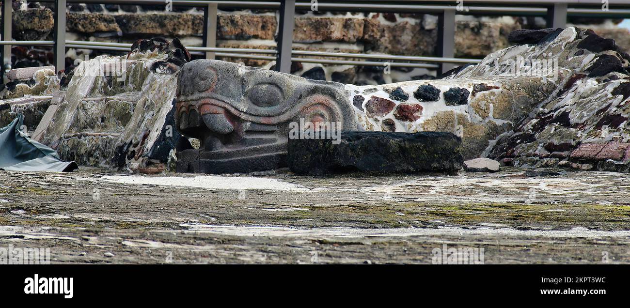 The ruins of the Great Pyramid (or Templo Mayor) the main temple of ...