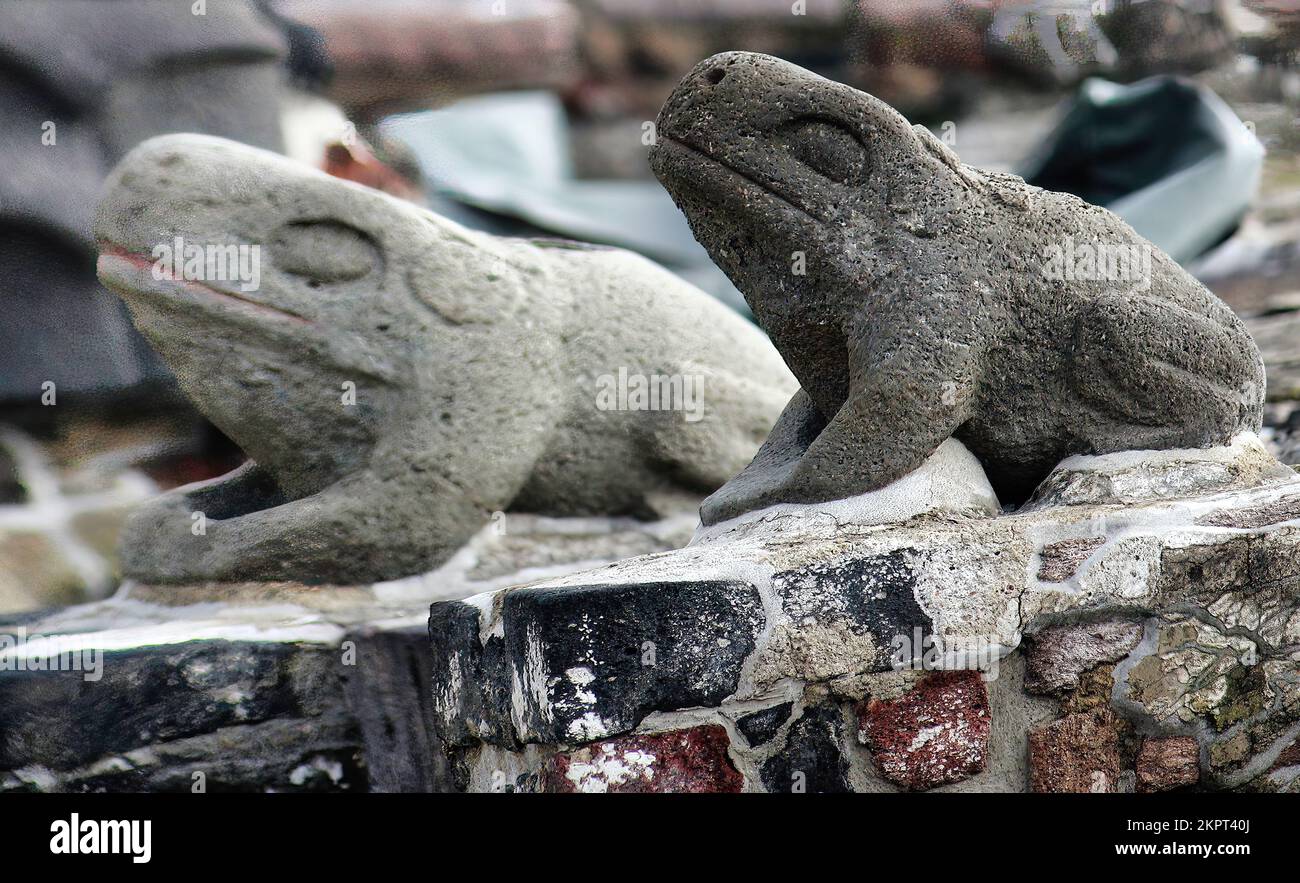 The ruins of the Great Pyramid (or Templo Mayor) the main temple of ...