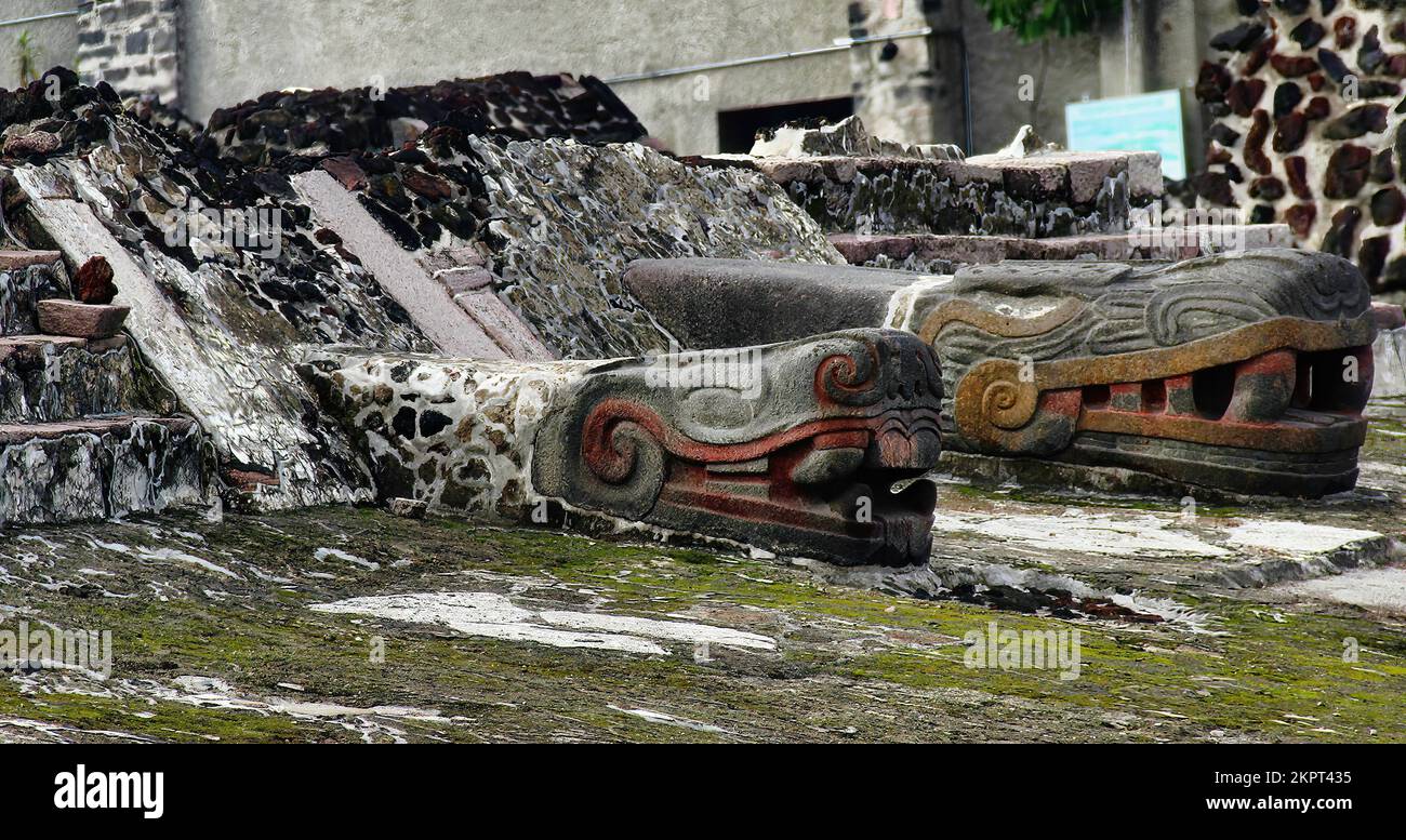 The ruins of the Great Pyramid (or Templo Mayor) the main temple of ...