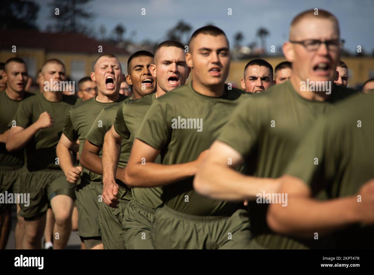 New U.S. Marines with Delta Company, 1st Recruit Training Battalion ...