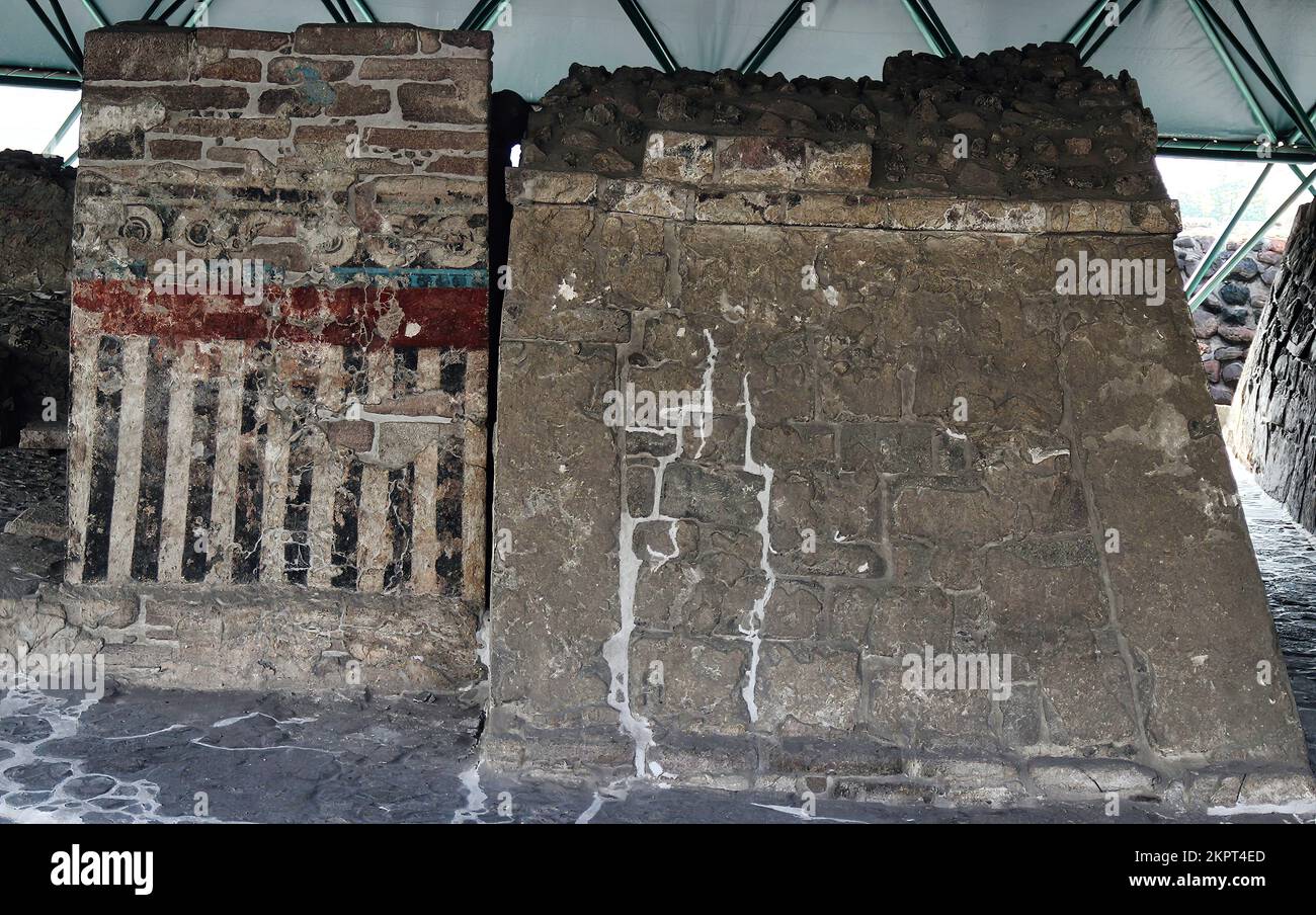 The ruins of the Great Pyramid (or Templo Mayor) the main temple of ...