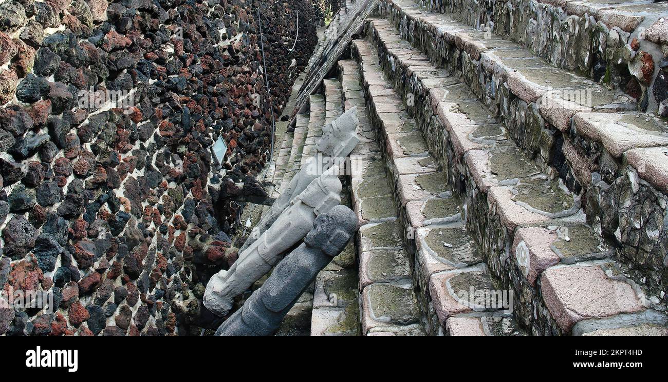 The ruins of the Great Pyramid (or Templo Mayor) the main temple of ...