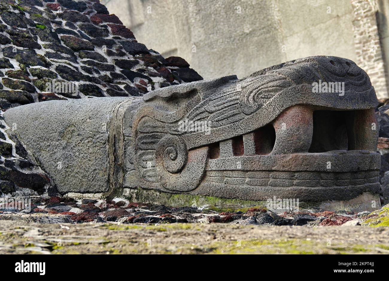 The ruins of the Great Pyramid (or Templo Mayor) the main temple of ...