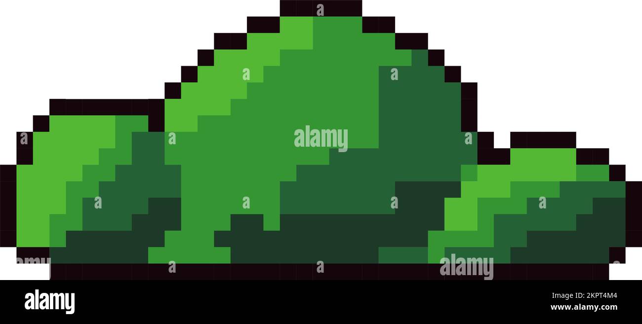 Pixelated shrubs or bushes for game setting icon Stock Vector Image ...