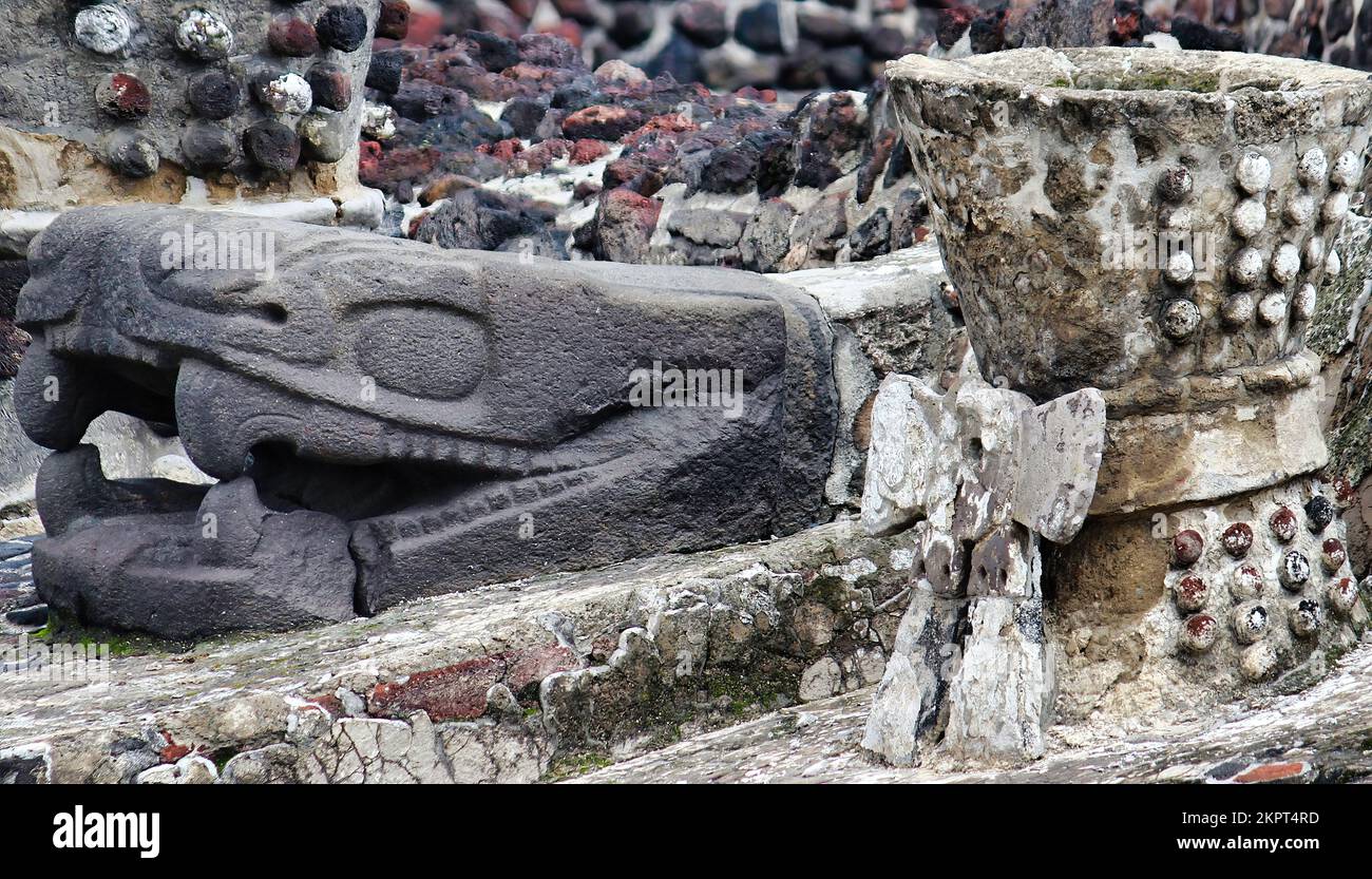The ruins of the Great Pyramid (or Templo Mayor) the main temple of ...