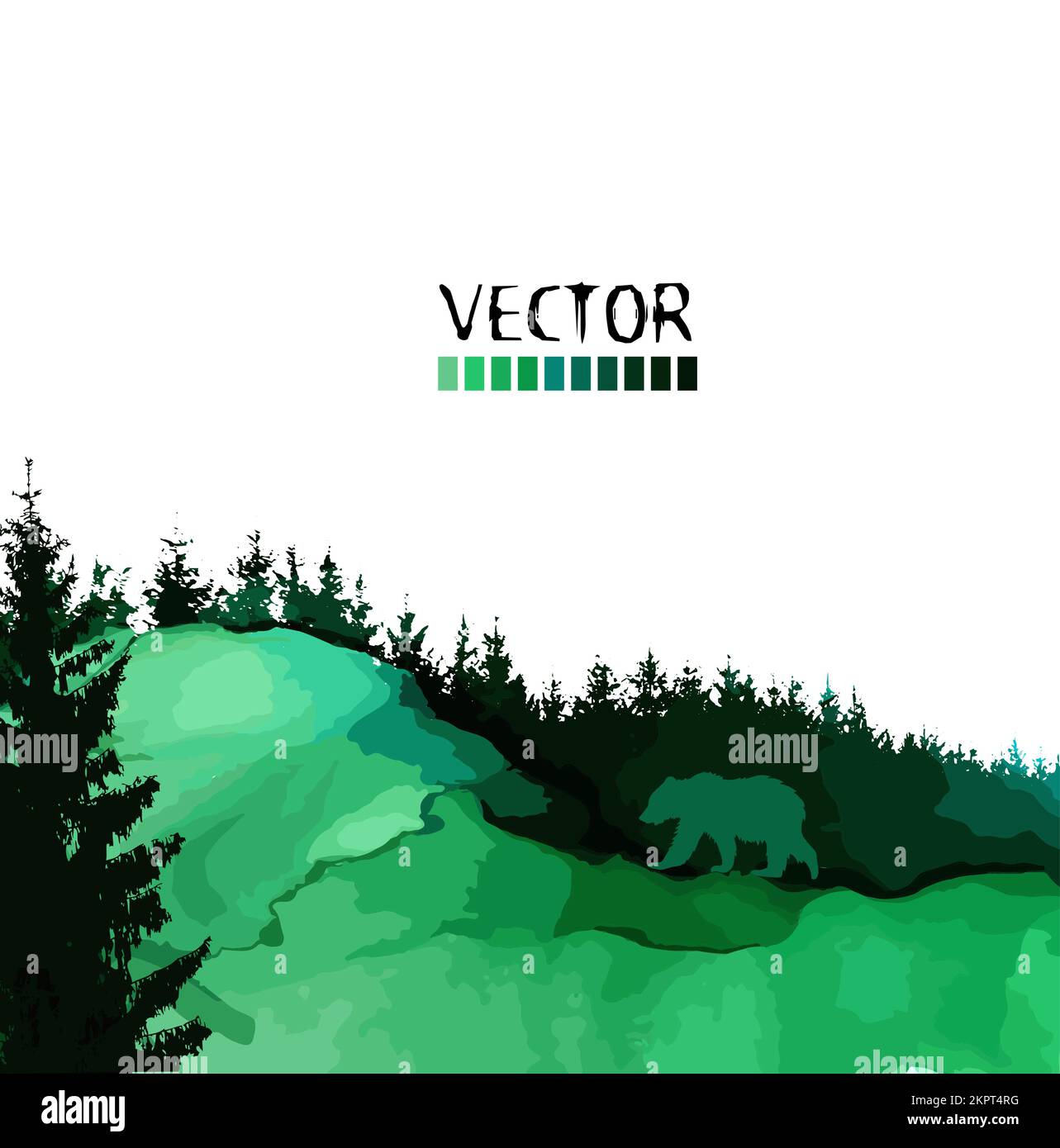 the bear is walking in the forest. Vector illustration Stock Vector ...