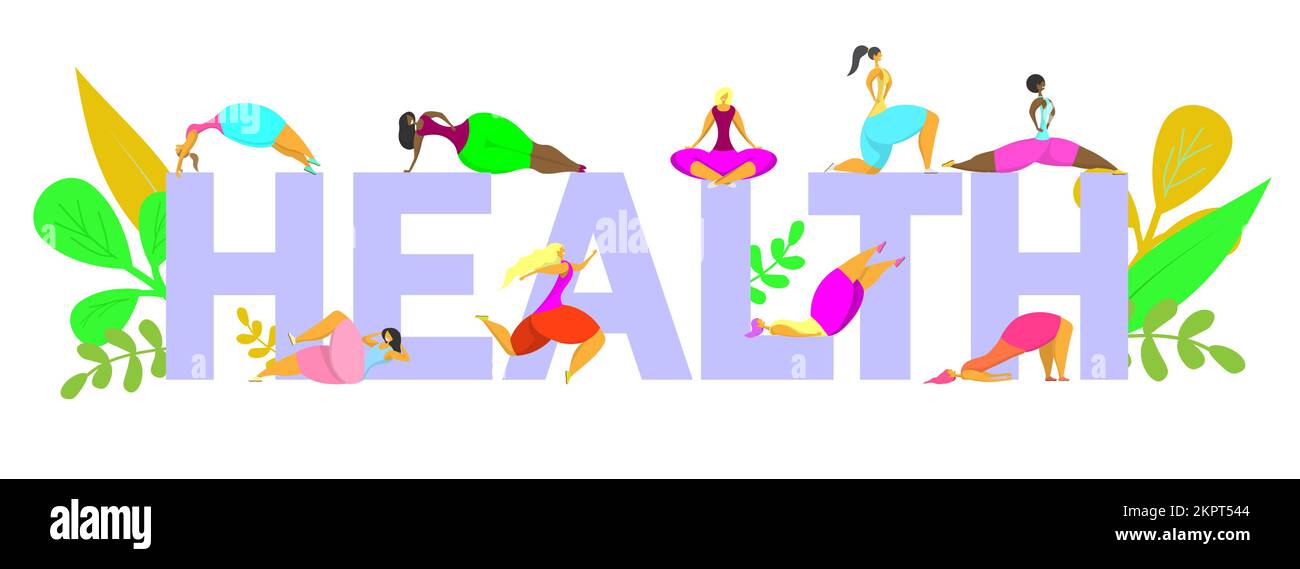 Healthy life poster banner design template, vector flat illustration ...
