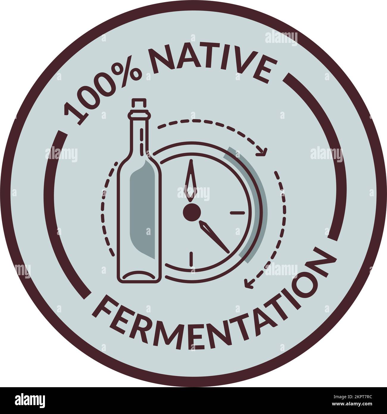 Native fermentation, wine production label sticker Stock Vector Image ...