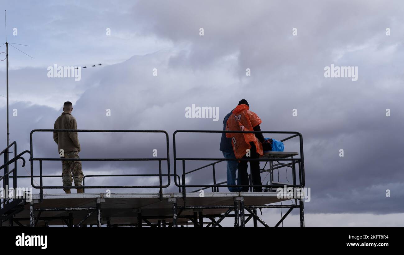 Volunteers prepare the flightline for Aviation Nation 2022 Nov. 3, 2022 ...