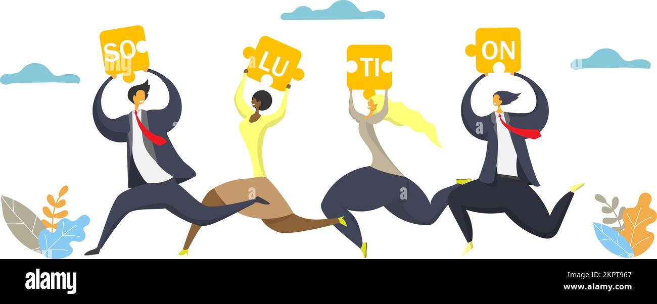 Business solution vector poster banner design template Stock Vector ...