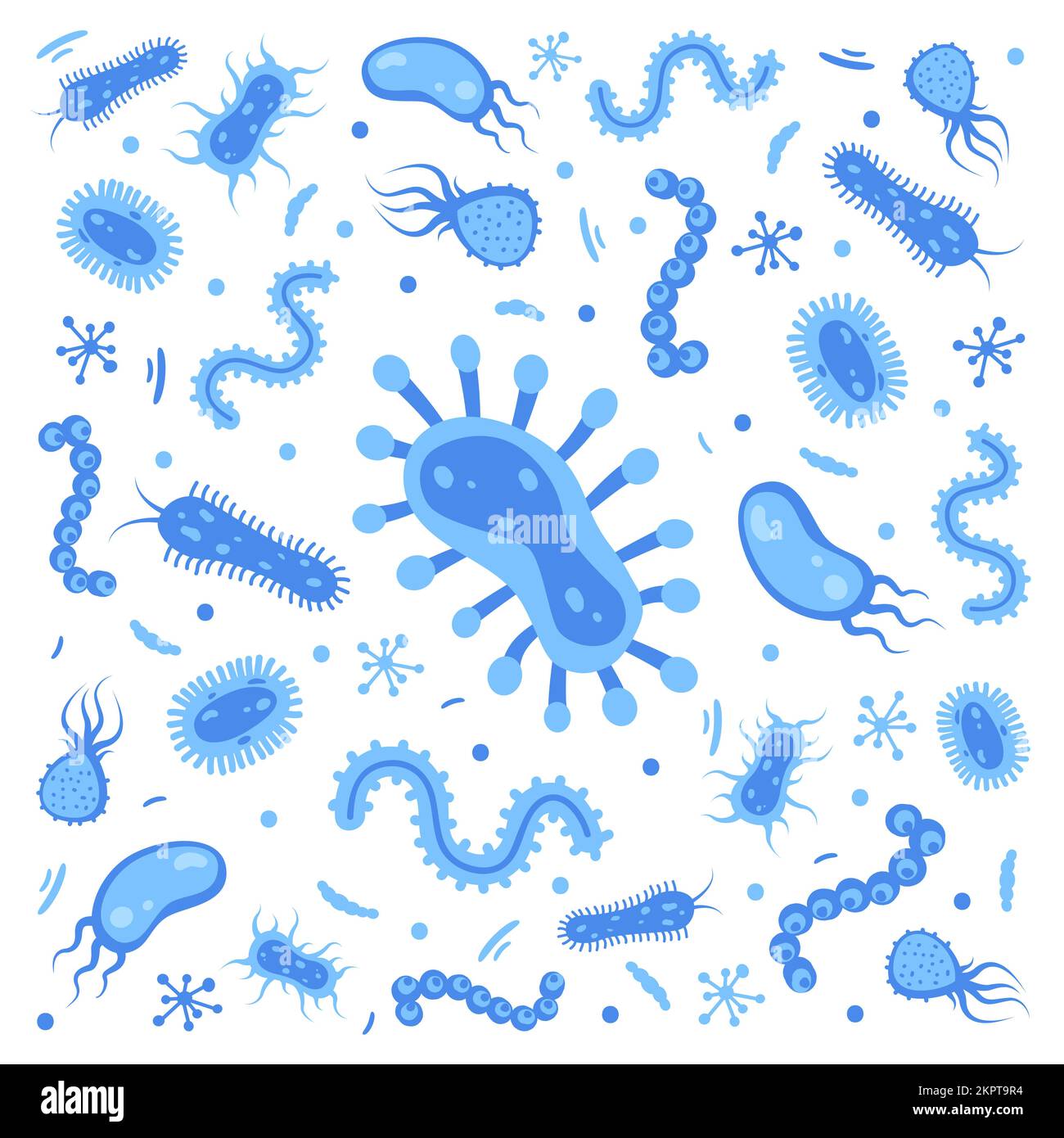 Different bacteria, pathogenic microorganisms. Bacteria and germs ...