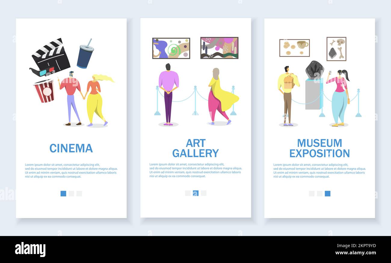 Leisure activities vector website and mobile app template set Stock ...