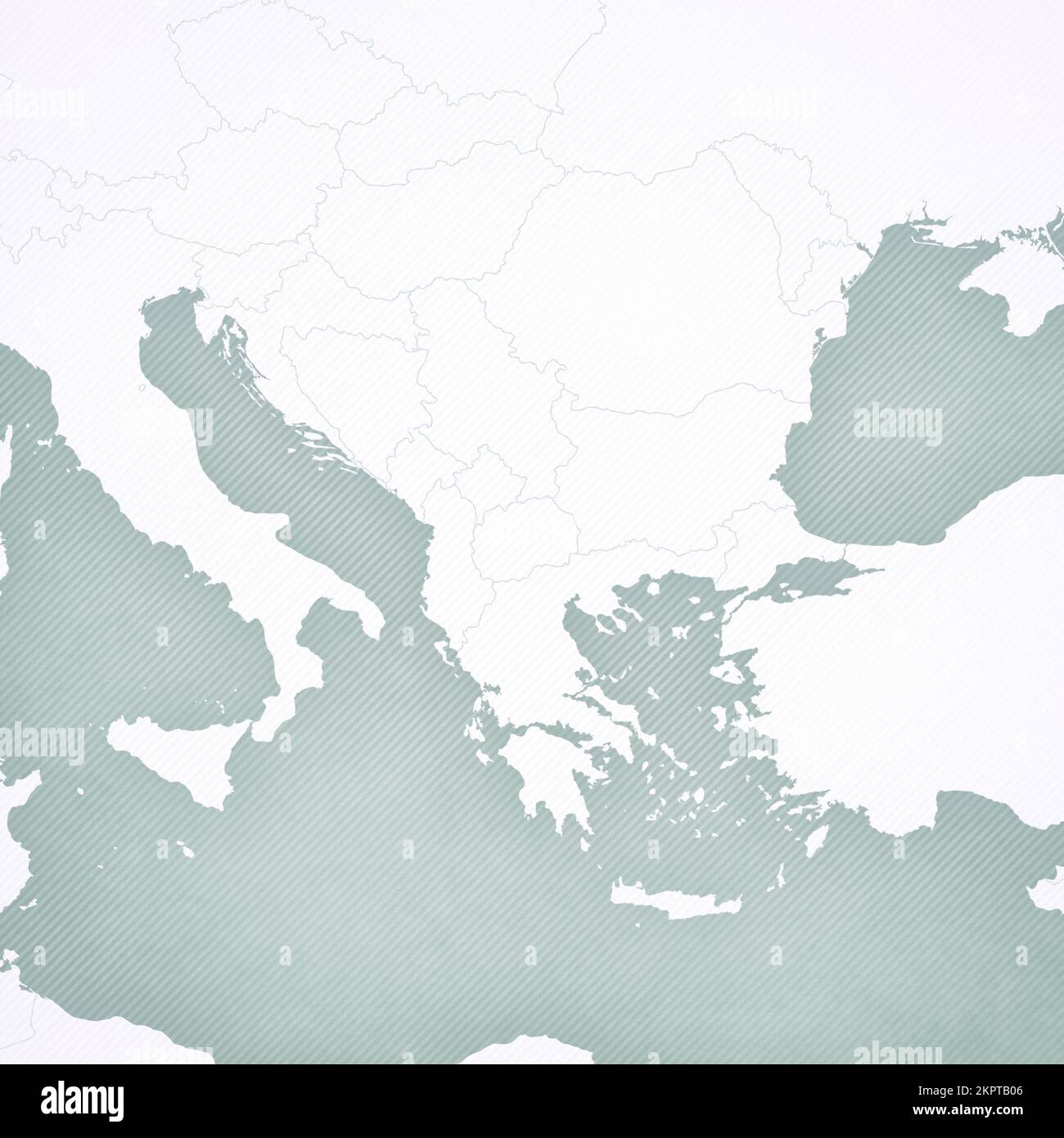 Blank map of Balkans with softly striped vintage background Stock Photo ...