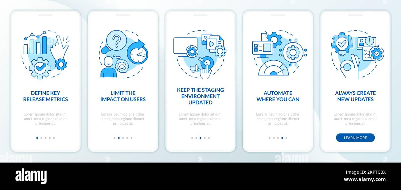 Improve release management process blue onboarding mobile app screen Stock Vector Image & Art ...