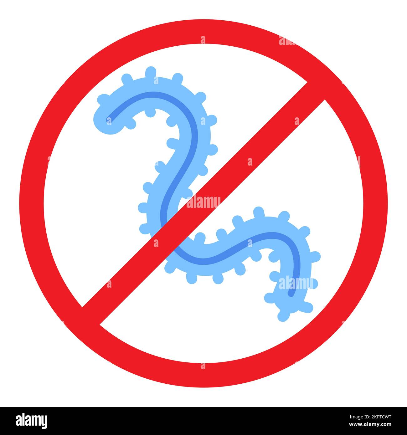 Antibacterial defence icon. Stop bacteria and viruses prohibition sign ...