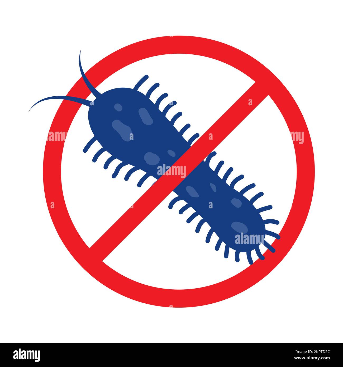 Antibacterial defence icon. Stop bacteria and viruses prohibition sign ...