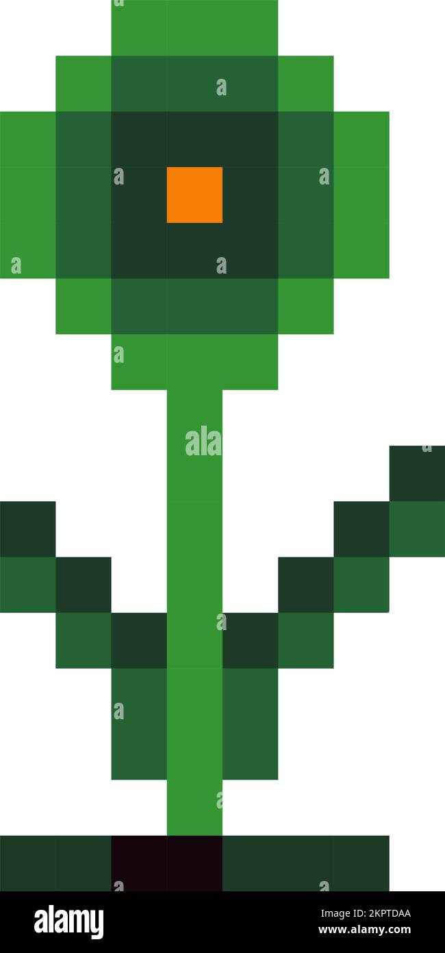 Pixelated flower in blossom, 8 bit game design Stock Vector Image & Art ...