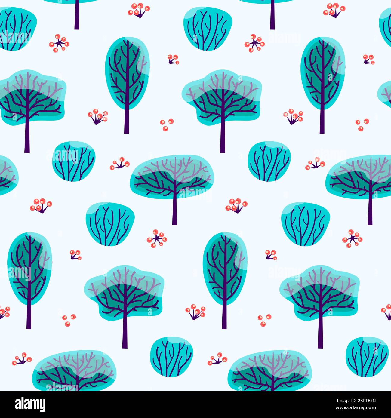 Cartoon christmas tree seamless Stock Vector Images - Alamy