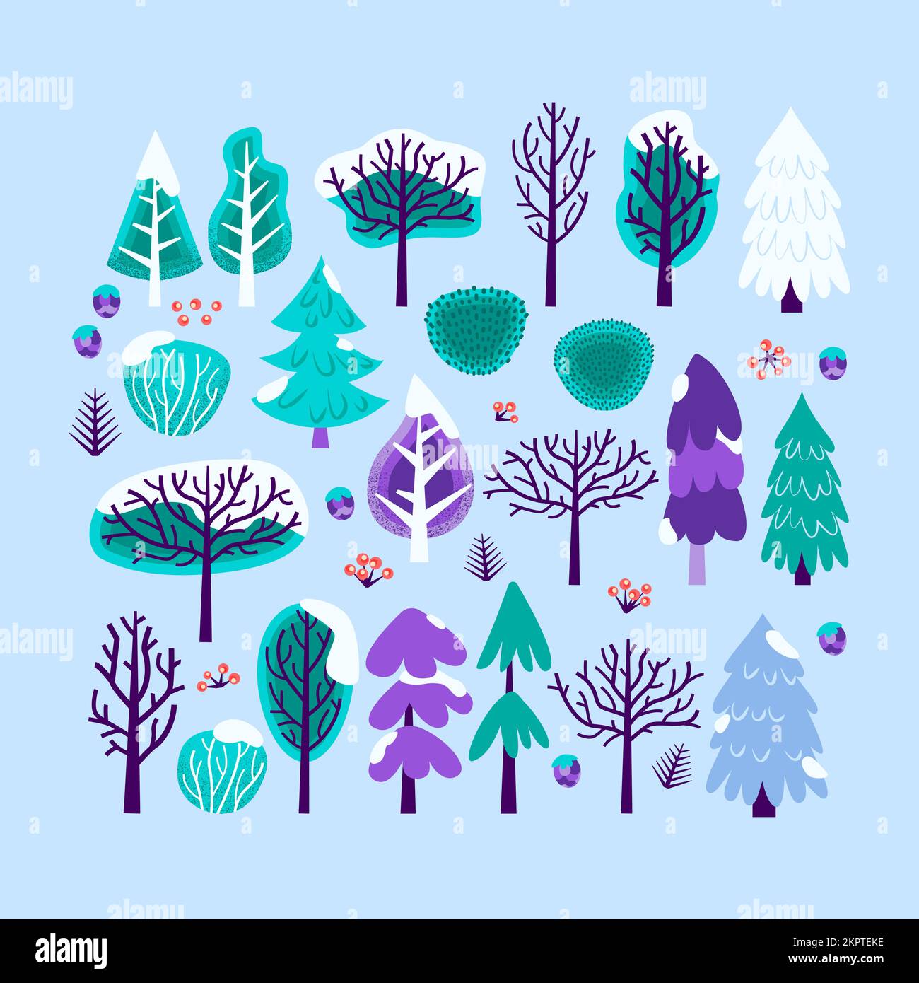 Winter landscape big tree Stock Vector Images - Alamy