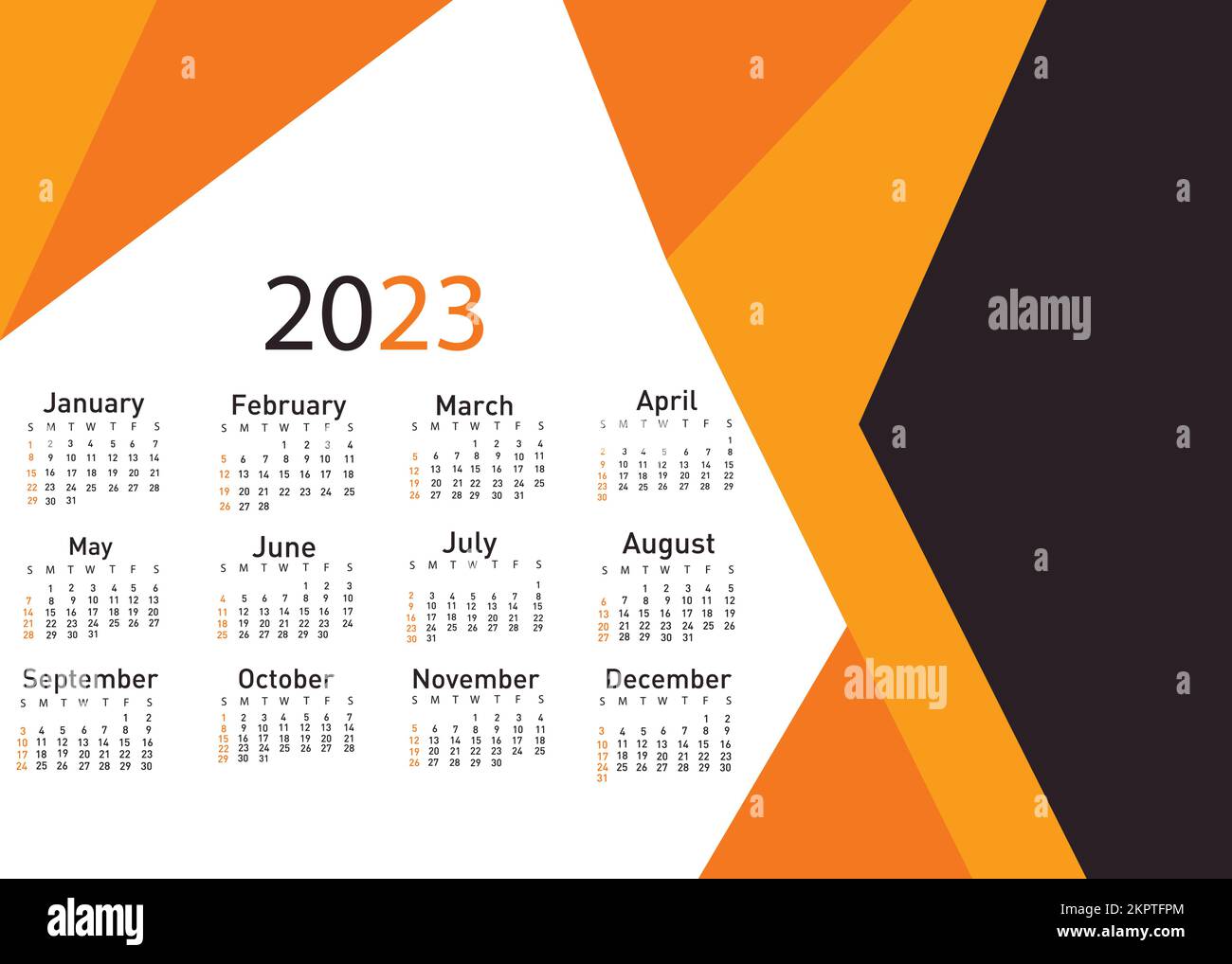 Calendar for 2023 vector illustration Stock Vector Image & Art - Alamy