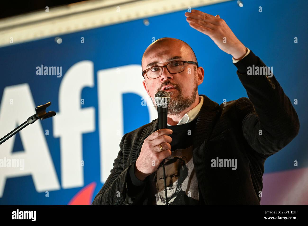 24 November 2022, Saxony-Anhalt, Halle (Saale): Hans-Thomas Tillschneider, AfD member of the ...