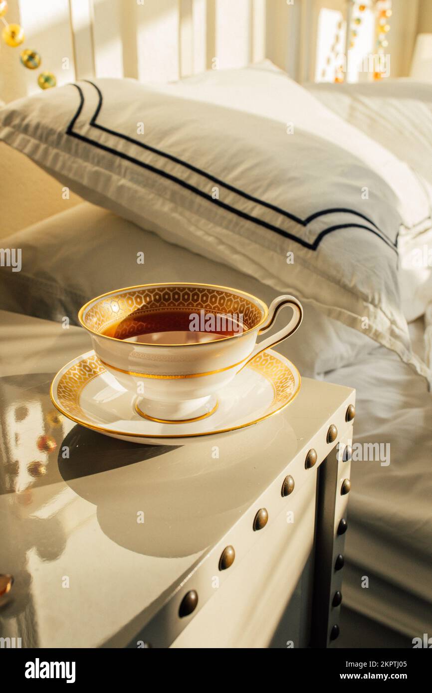 Bedside table tea hi-res stock photography and images - Alamy