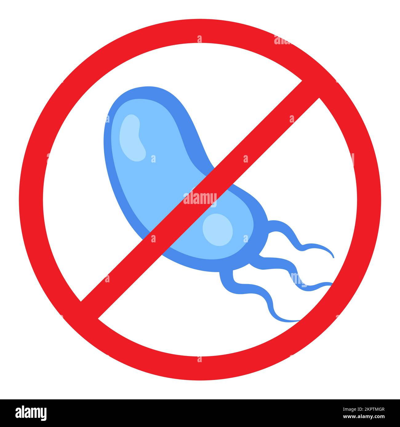 Antibacterial defence icon. Stop bacteria and viruses prohibition sign ...
