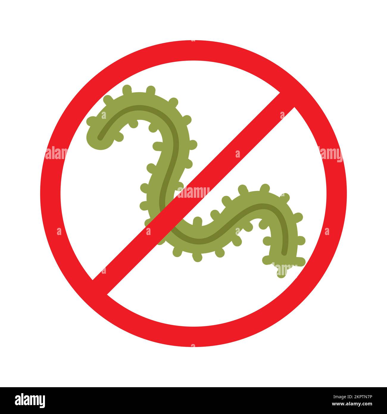 Antibacterial defence icon. Stop bacteria and viruses prohibition sign ...