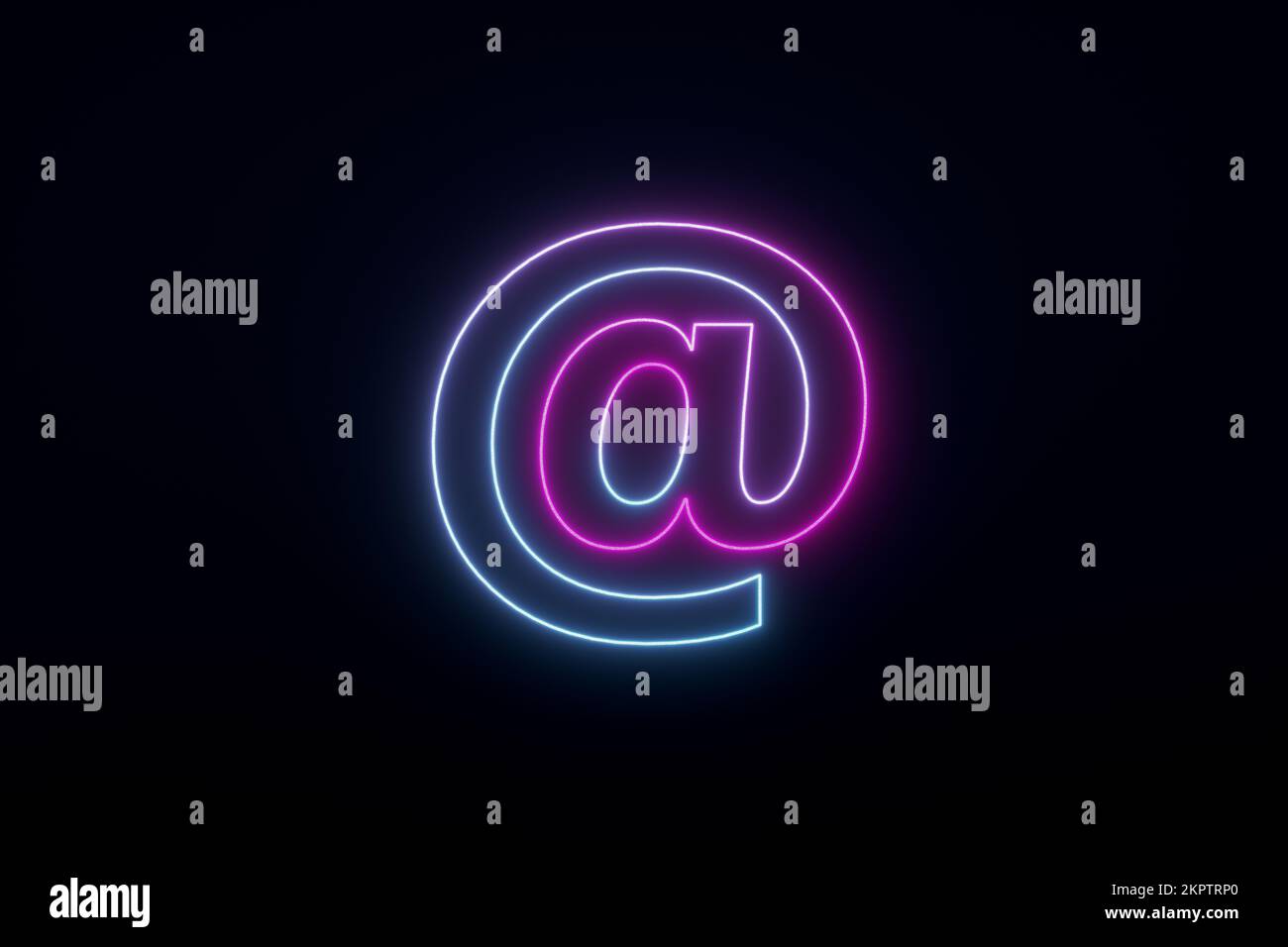 neon email address symbol, 3d render Stock Photo - Alamy