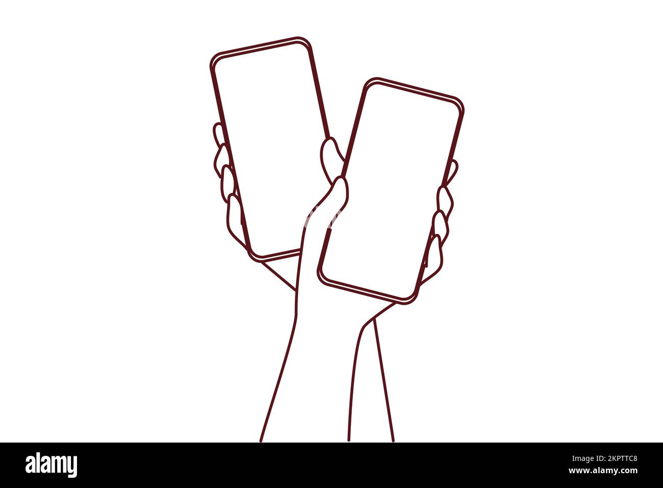 Cellphones Hands Stock Vector Images Alamy