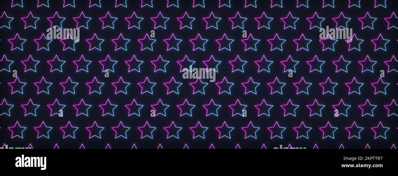 neon star pattern, 3d render, panoramic image Stock Photo - Alamy