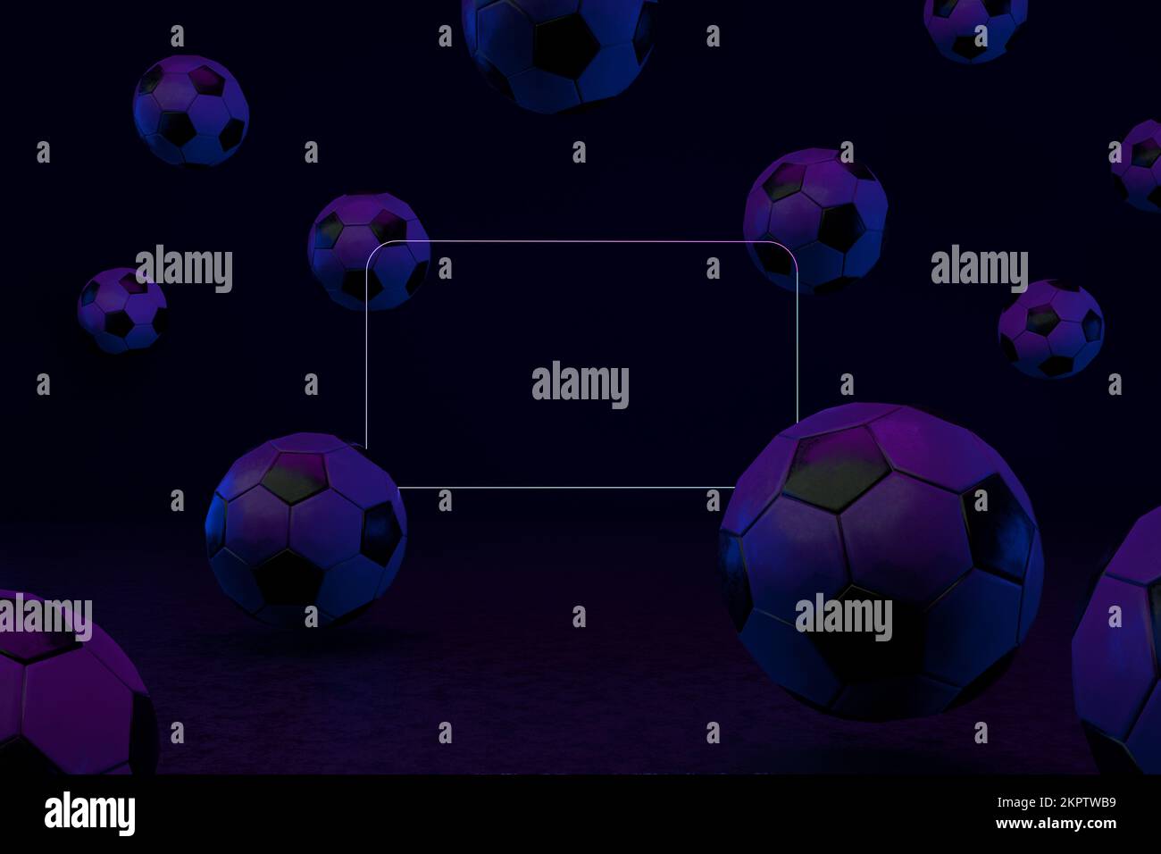 soccer balls composition for score, 3d render Stock Photo - Alamy