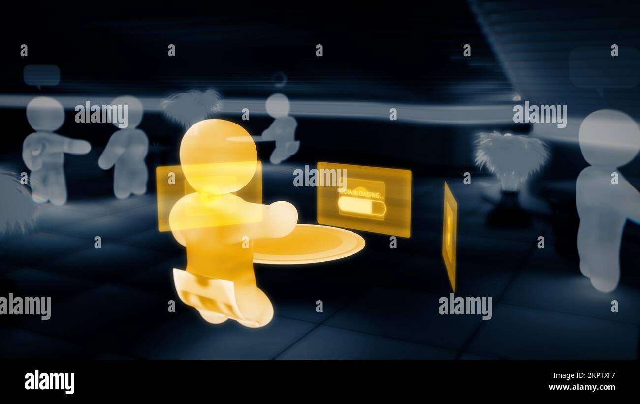 meta universe user avatar is buying or downloading videos - industrial ...