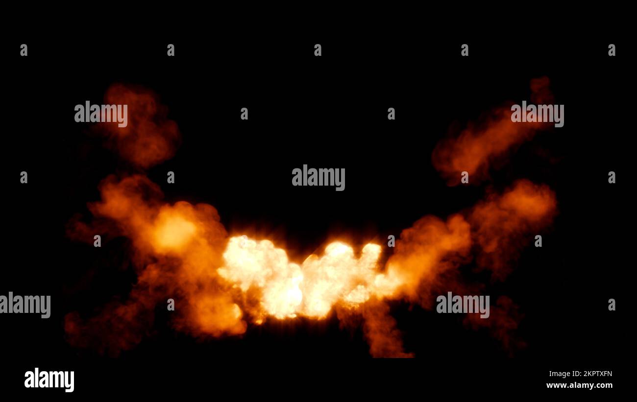 Burning fire bang infernal effect, isolated - object 3D illustration ...