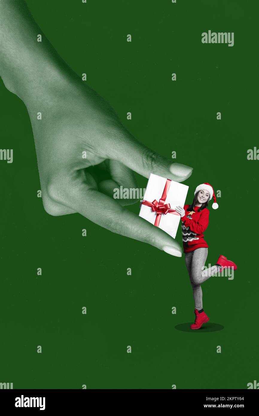 Creative photo 3d collage postcard poster brochure greeting card of big ...