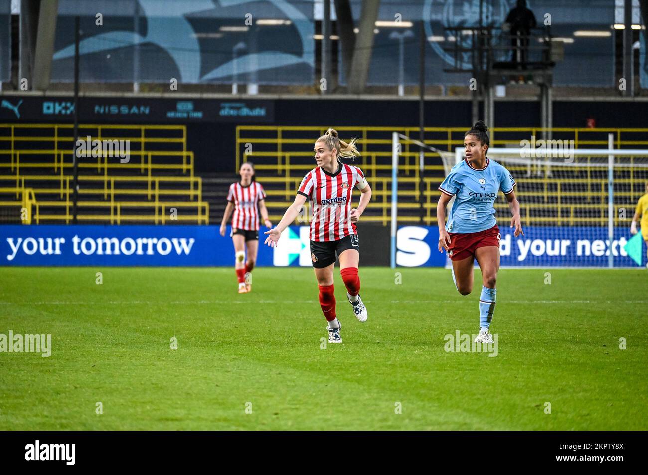 Sunderland Women captain Emma Kelly in action against Manchester City ...