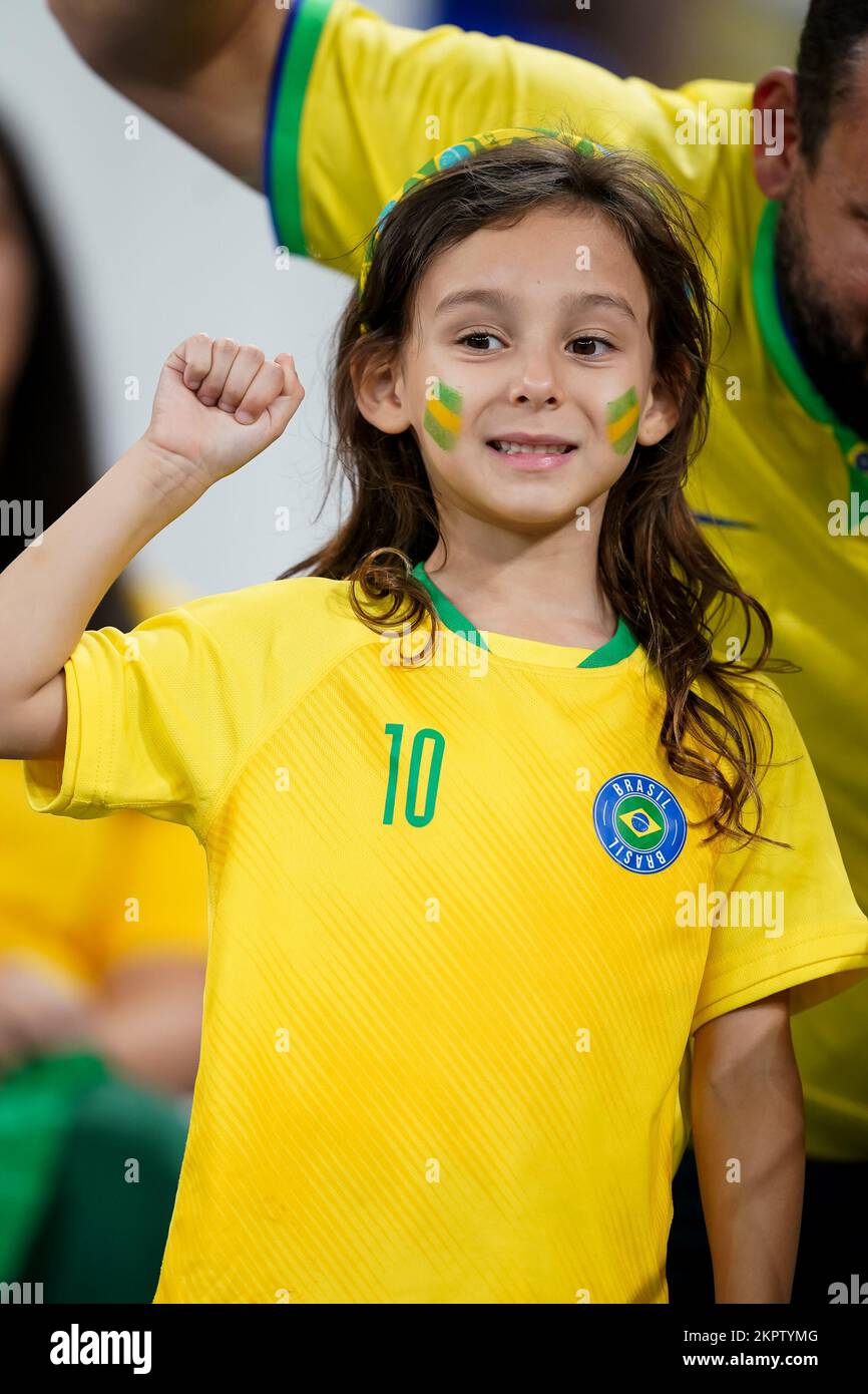 DOHA, QATAR - NOVEMBER 28: Little Girl of Brazil poses for a photo ...