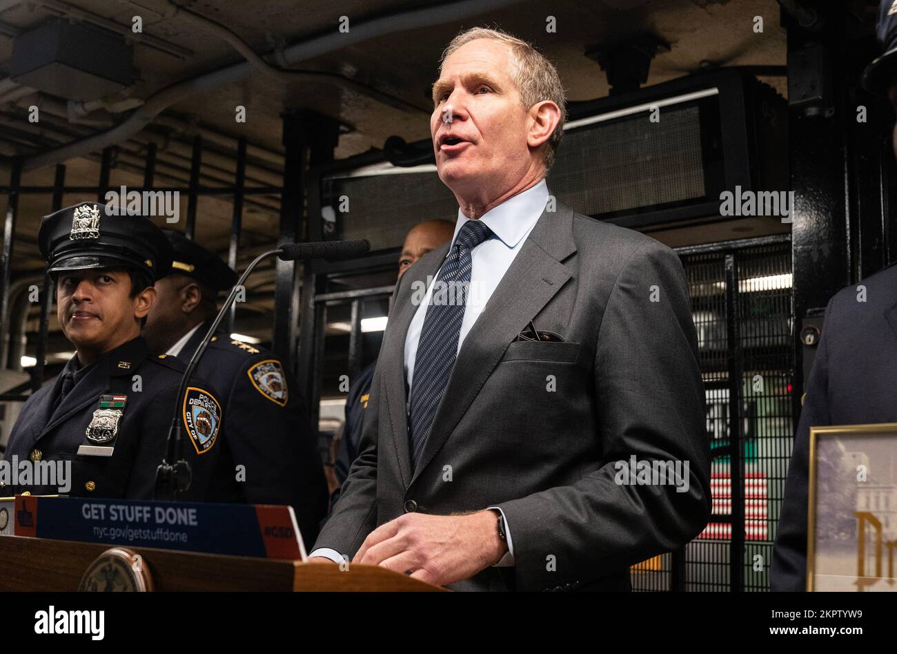 MTA Chair and CEO Janno Lieber speaks at PO Taufique Bokth, PO Brunel ...