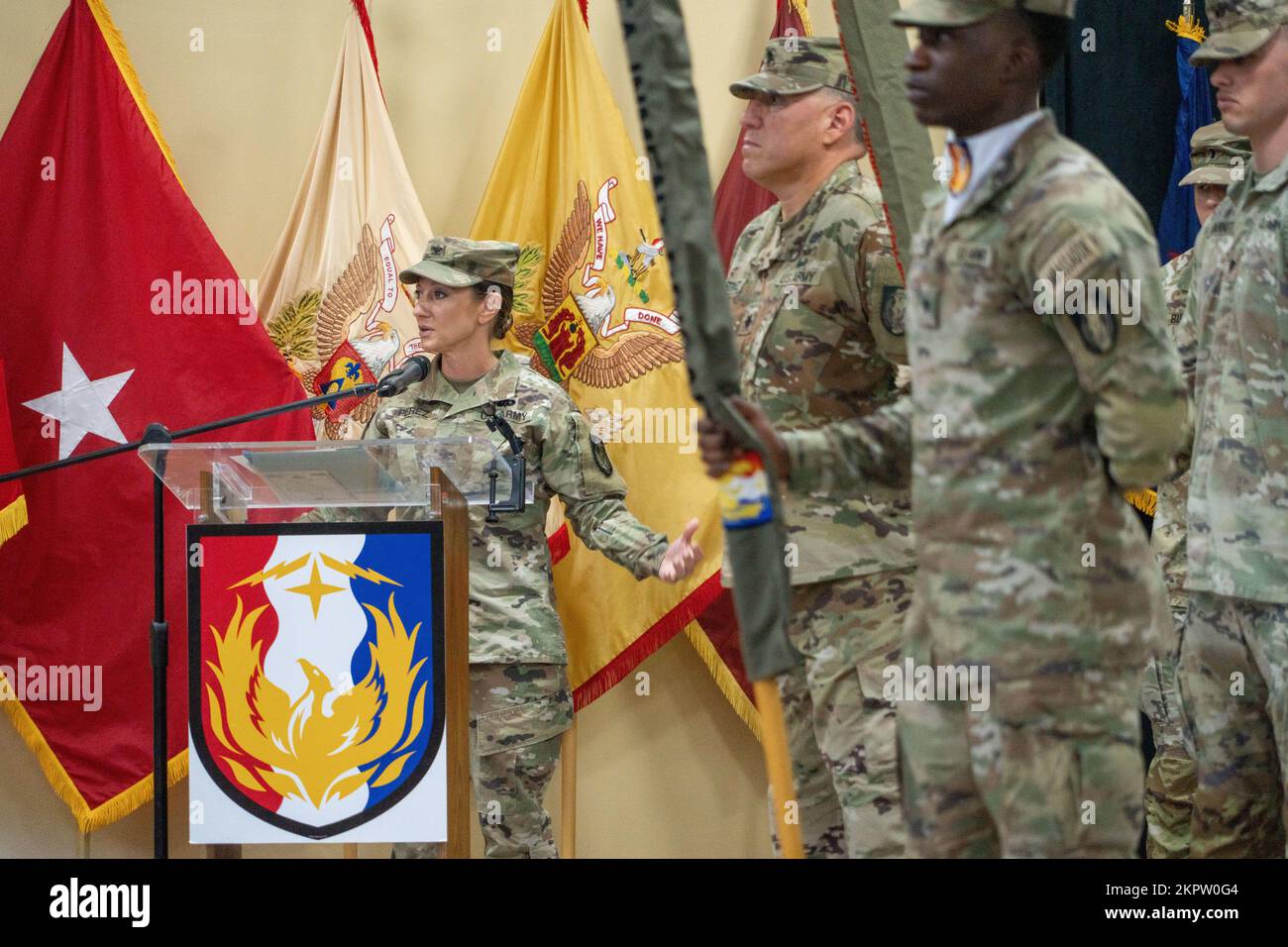 U.S. Army Col. Carrie Perez, commander of the 36th Sustainment Brigade ...