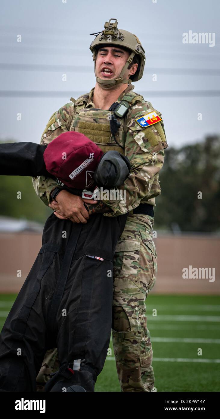 A Tactical Air Control Party Airman executes a casualty evacuation ...