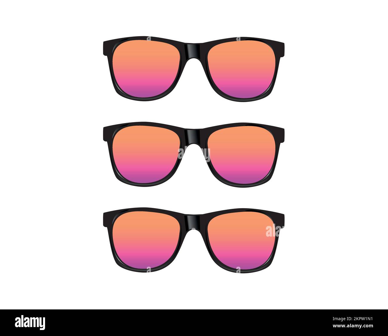 Realistic Vintage Sunglasses Isolated Vector Illustration Stock Vector ...