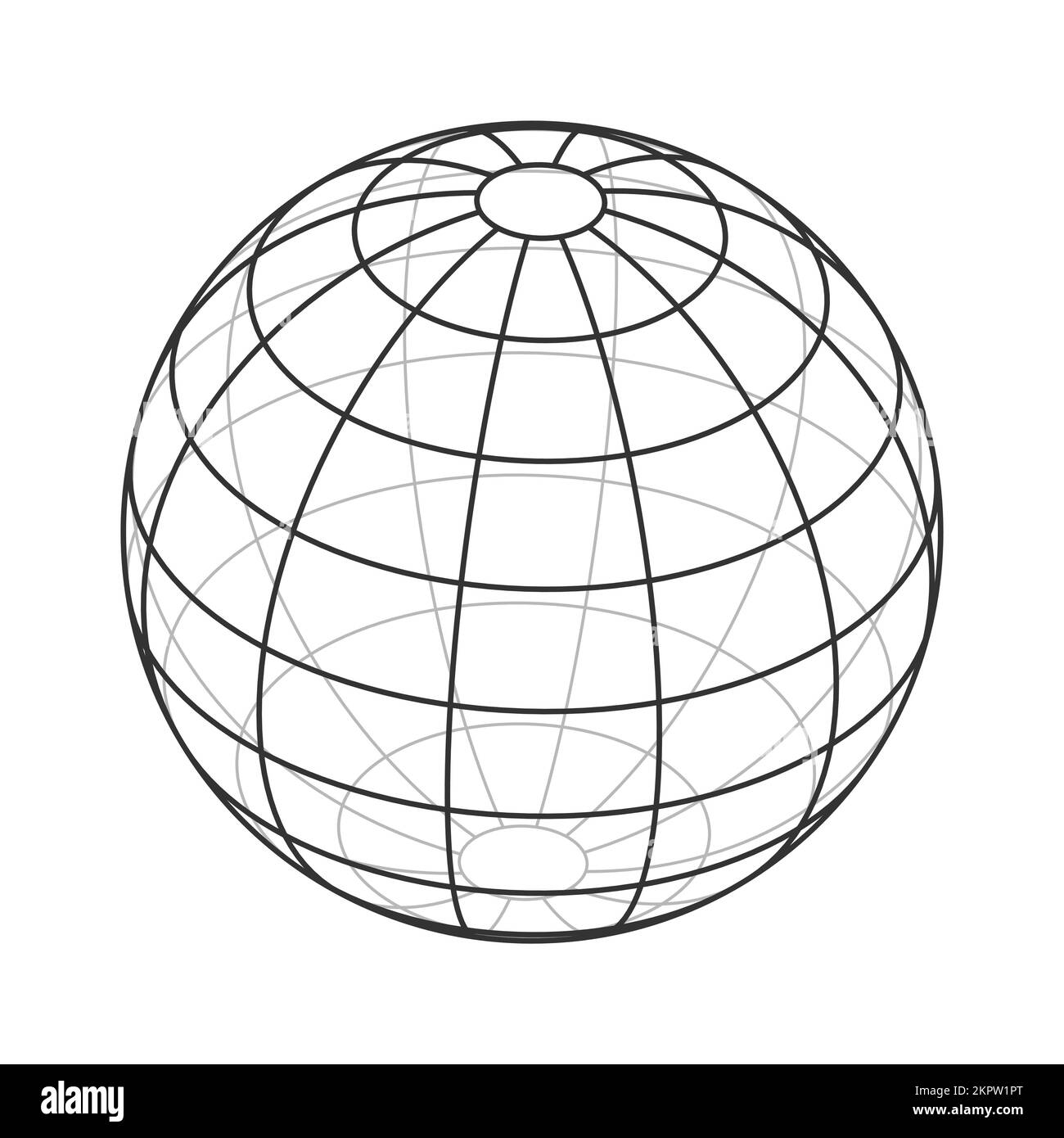 simple classic globe ball sphere wireframe vector isolated on white ...