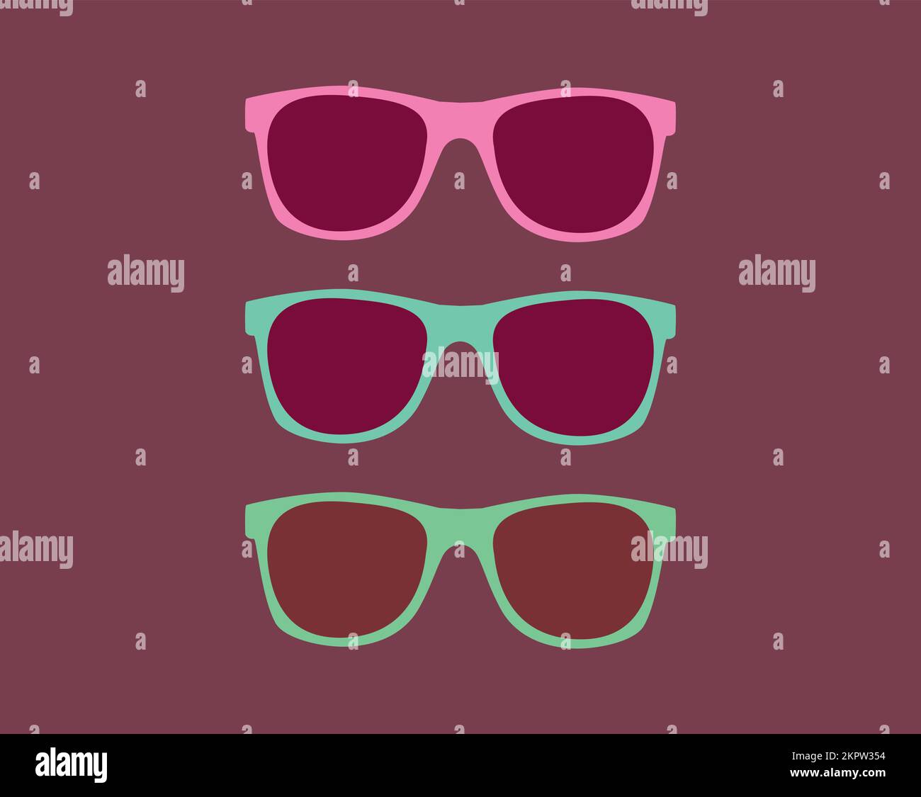 Realistic Vintage Sunglasses Isolated Vector Illustration Stock Vector ...