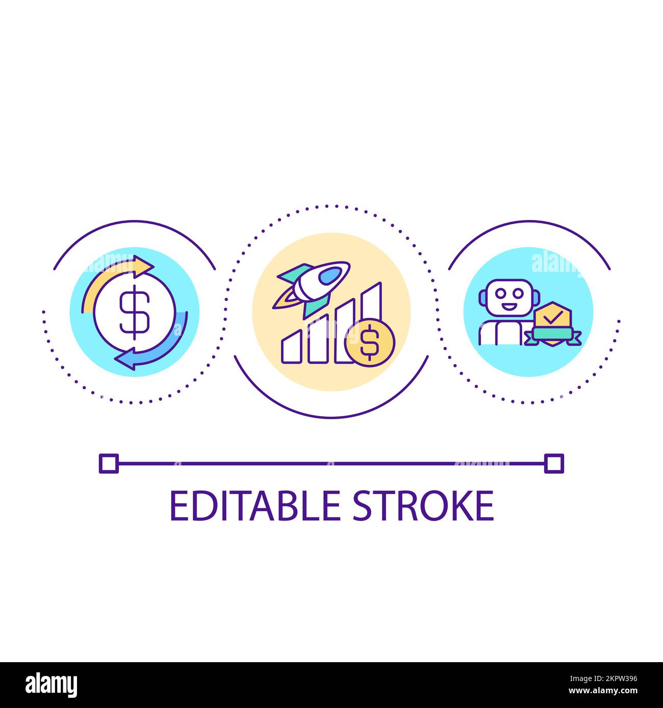 Increase business performance loop concept icon Stock Vector Image ...