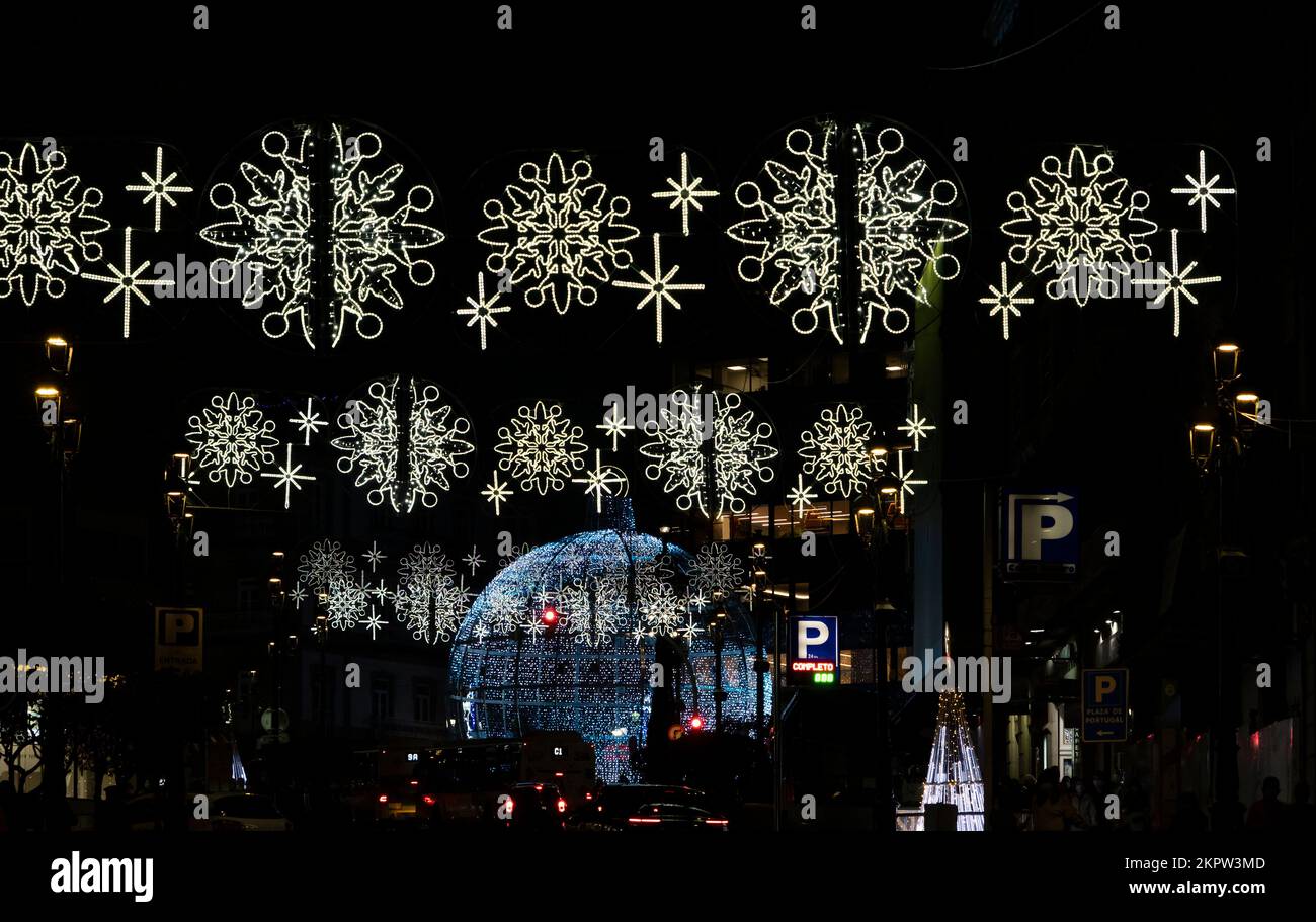 Christmas lights in the city of Vigo, Spain Stock Photo - Alamy