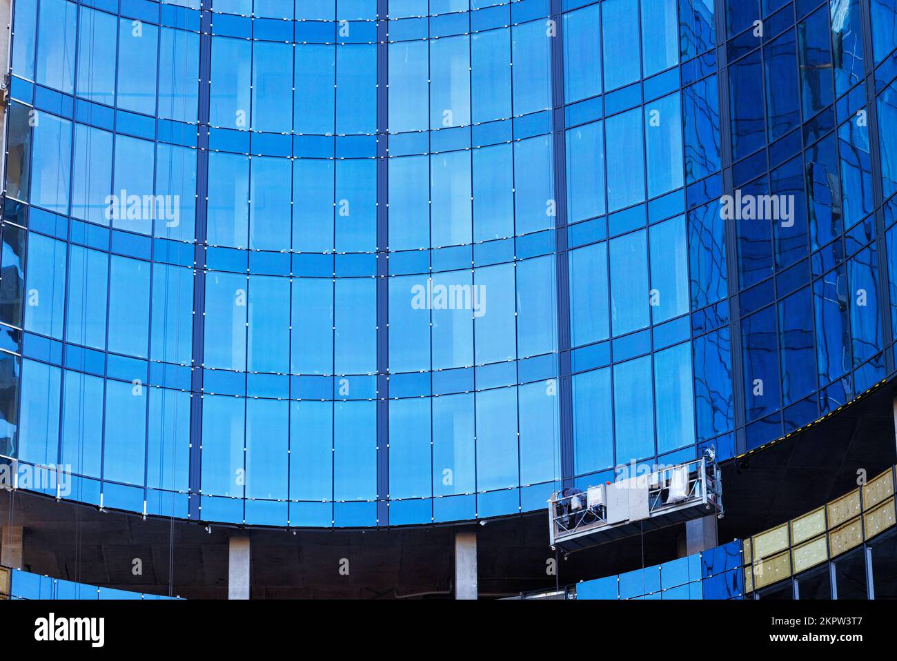 A fragment of the construction of a modern office building and the ...