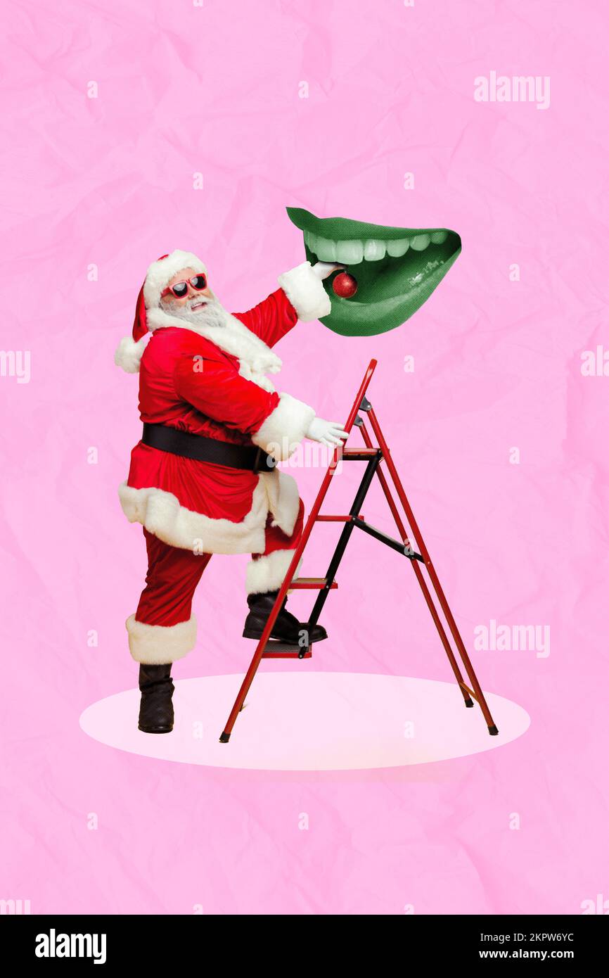 Creative photo 3d collage postcard poster greeting card of cartoon ...