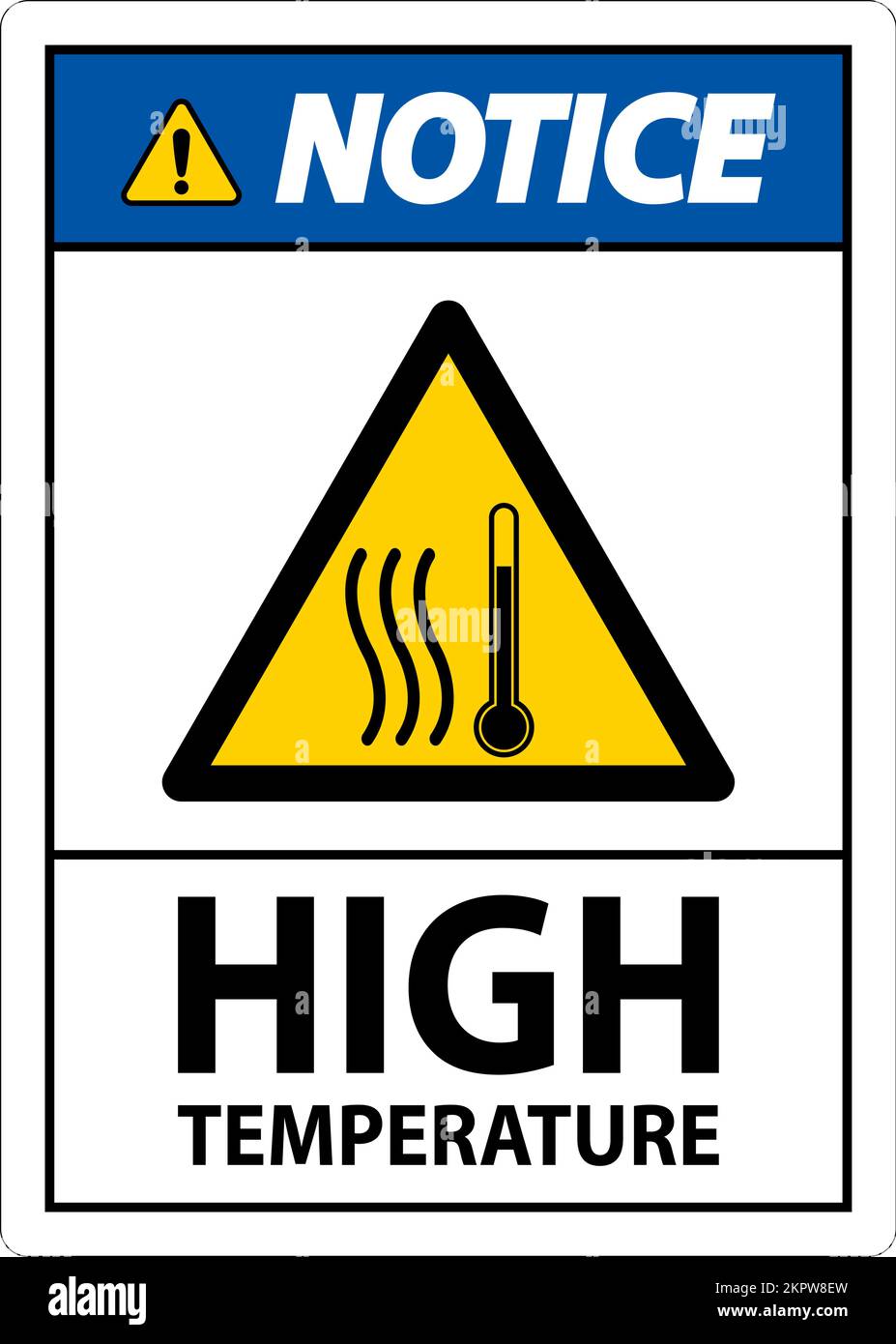 Notice High temperature symbol and text safety sign Stock Vector Image ...