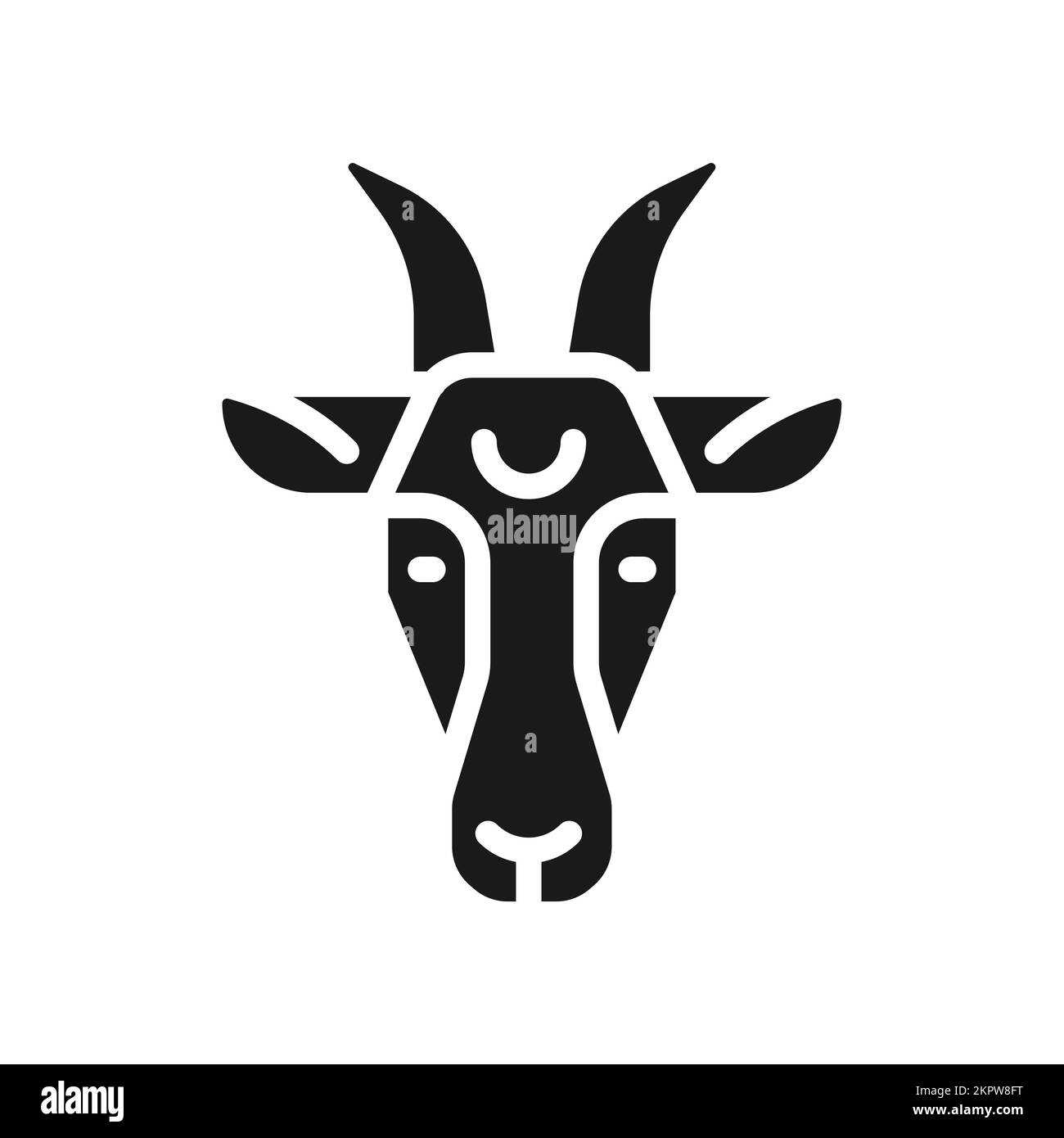 Goat head black glyph icon Stock Vector Image & Art - Alamy